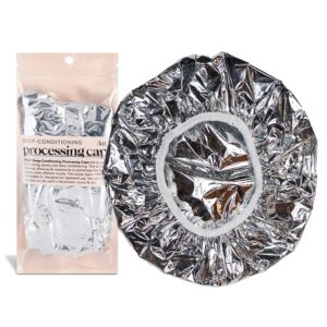 Kitsch Aluminum Foil Hair Heat Cap for Deep Conditioning - Reusable Heating Cap for Deep Conditioner, Tin Foil Hat & Deep Conditioning Heat Cap for Hair Treatments, Processing Cap for Hair, Foil Cap