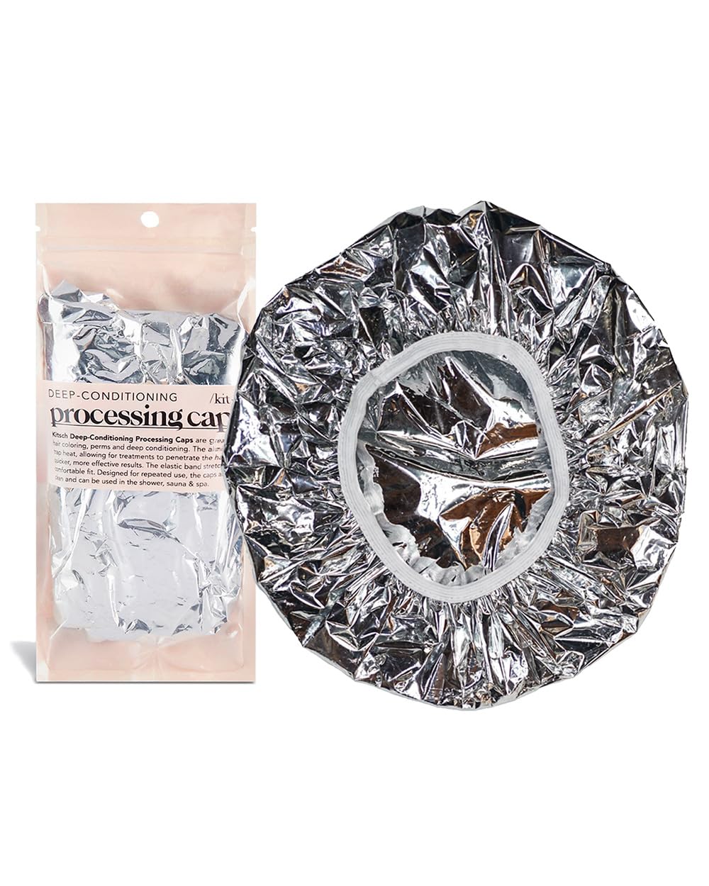 Kitsch Aluminum Foil Hair Heat Cap for Deep Conditioning - Reusable Heating Cap for Deep Conditioner, Tin Foil Hat & Deep Conditioning Heat Cap for Hair Treatments, Processing Cap for Hair, Foil Cap