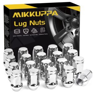 mikkuppa m12x1.25 lug nuts - replacement for 1993-2021 nissan altima, 1988-2021 nissan maxima, subaru aftermarket wheel - 20pcs chrome closed end lug nuts