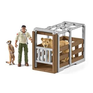 Schleich Wild Life 10-piece Animal Rescue Toy Truck with Ranger and Animals Playset for Kids Ages 3-8 Multicolore, 11 x 39 x 23 cm