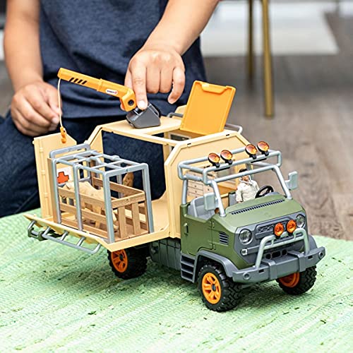 Schleich Wild Life 10-piece Animal Rescue Toy Truck with Ranger and Animals Playset for Kids Ages 3-8 Multicolore, 11 x 39 x 23 cm