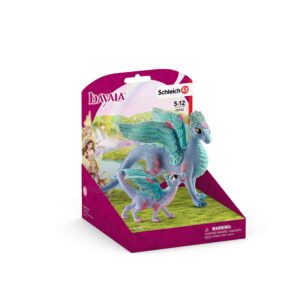 Schleich Bayala Dragon Toys and Figurines - Flying Flower Mother and Small Baby Dragon, Action Figure Kid Toys and Dolls, Girls and Boys Ages 5 and Above