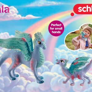 Schleich Bayala Dragon Toys and Figurines - Flying Flower Mother and Small Baby Dragon, Action Figure Kid Toys and Dolls, Girls and Boys Ages 5 and Above