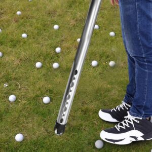 FINGER TEN Golf Ball Retriever, Aluminum Can Hold 23 Balls, 38 Inch, Golf Accessory