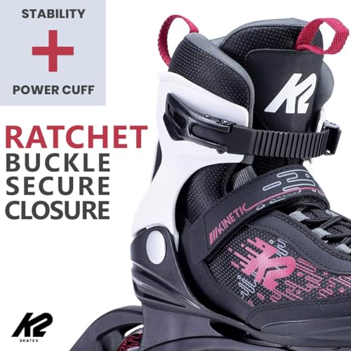 K2 Skate Women's Kinetic 80 Inline Skate, Black_Berry, 6.5