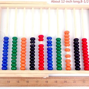 MAGIKON Wooden Counting Number Frame, 10 Rows Abacus for Kids Learning Math (11-1/2-Inch)