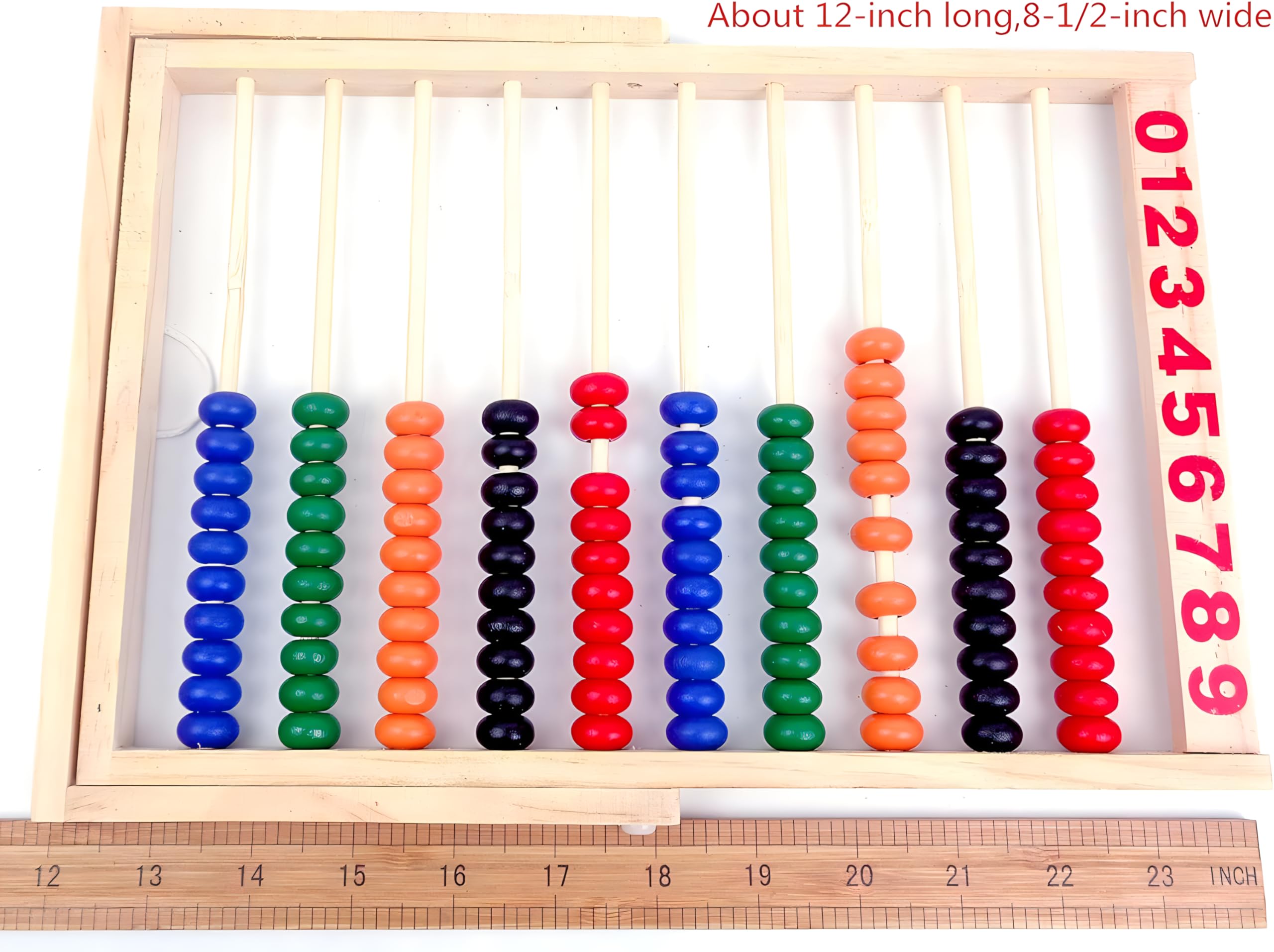 MAGIKON Wooden Counting Number Frame, 10 Rows Abacus for Kids Learning Math (11-1/2-Inch)