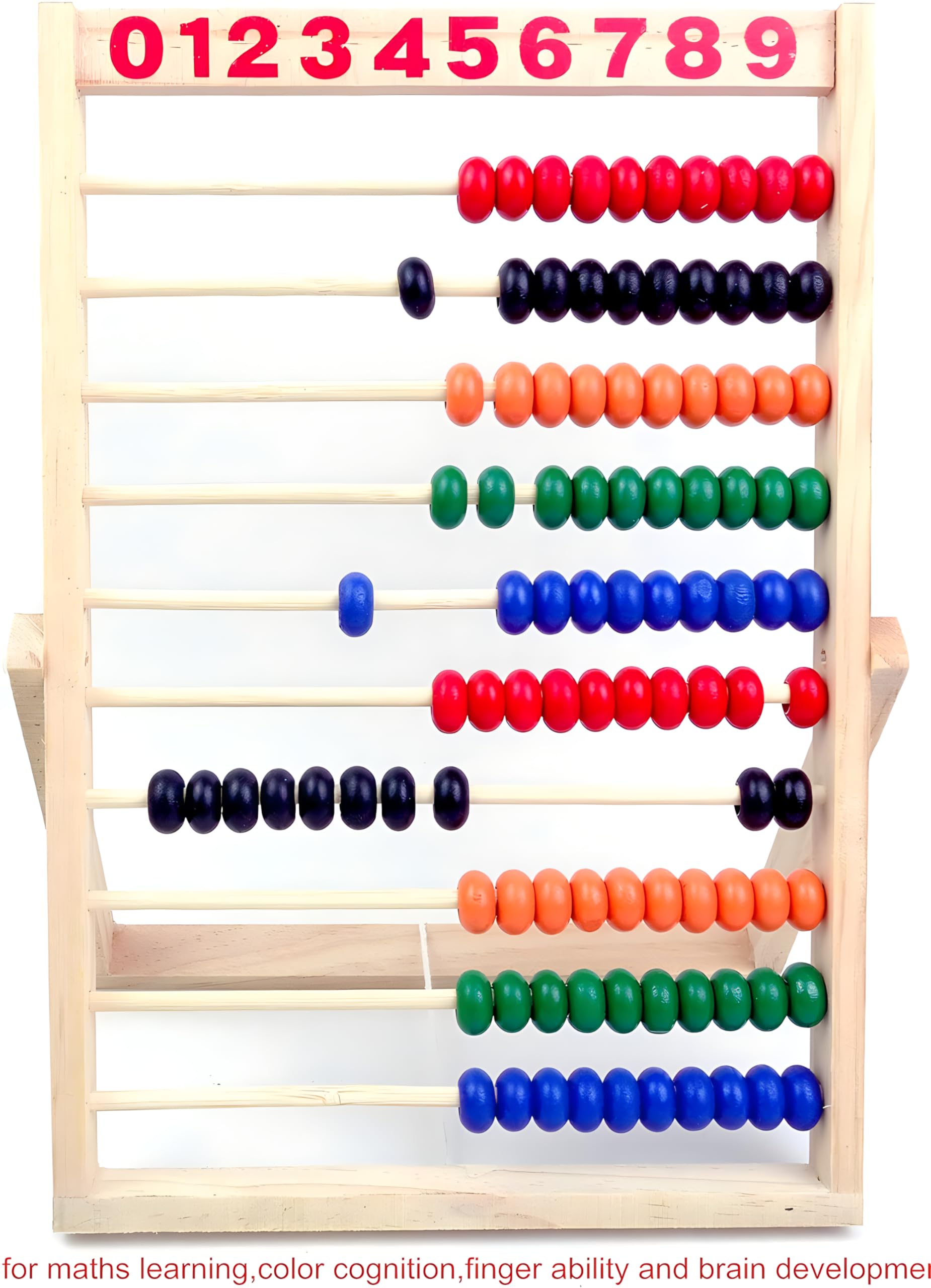 MAGIKON Wooden Counting Number Frame, 10 Rows Abacus for Kids Learning Math (11-1/2-Inch)