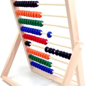 MAGIKON Wooden Counting Number Frame, 10 Rows Abacus for Kids Learning Math (11-1/2-Inch)