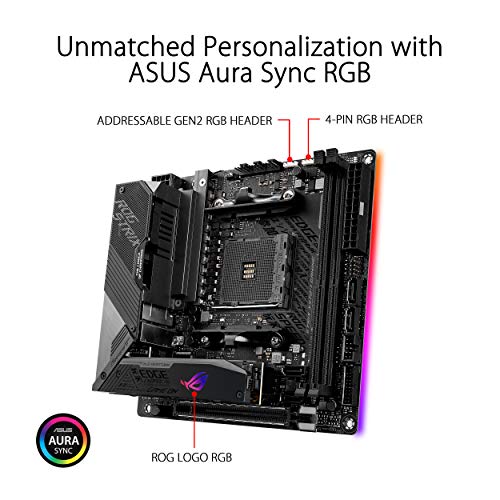 ASUS ROG Strix X570-I Gaming, X570 Mini-ITX Gaming Motherboard, AMD Ryzen 3000 with PCIe 4.0, WiFi 6 (802.11ax), Intel Gigabit Ethernet, SATA 6Gb/s