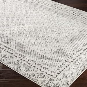 Livabliss Melodie Boho Farmhouse Area Rug,6'7" Square,Beige