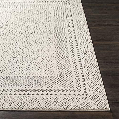 Livabliss Melodie Boho Farmhouse Area Rug,6'7" Square,Beige