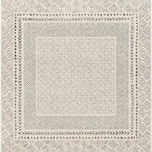 Livabliss Melodie Boho Farmhouse Area Rug,6'7" Square,Beige