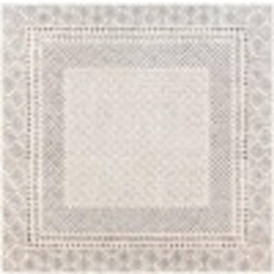 Livabliss Melodie Boho Farmhouse Area Rug,6'7" Square,Beige