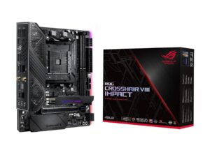 asus rog (x570) crosshair viii impact, amd, am4, ryzen 3000, (mini-dtx) sff gaming motherboard with pcie 4.0, on-board wifi 6 (802.11ax), intel lan, sata 6gb/s, usb 3.2 gen 2, so-dimm.2 and aura sync