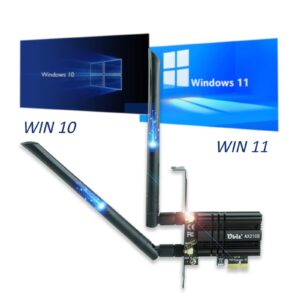 Ubit AX210 WiFi 6E PCIe Wireless WiFi Card Up to 5400Mbps(6GHz/5GHz/2.4GHz),BT5.2,OFDMA,MU-MIMO,Support Win 10 64bit Only