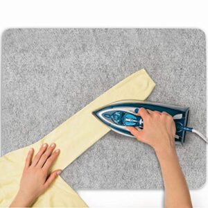 17''x13.5'' Wool Pressing Mat for Quilting, 100% Wool from New Zealand, Portable Felted Wool Ironing Mat with a Silicon Iron Rest Pad