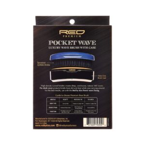 Red Premium Pocket Wave Bow Wow Curved Palm Brush Hard Bristles