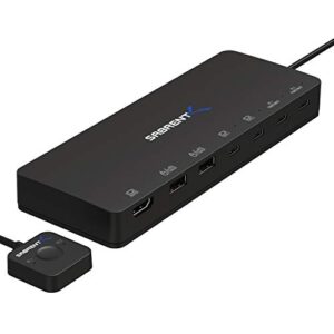 sabrent kvm switch, usb-c, 1-pc to 1-display with 60 watt power delivery (usb-kcpd)