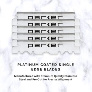 Parker Premium Platinum 1/2 Blades, 400 COUNT/400 BLADES - For Professional Barber Razors, Shavette Razors and Disposable Blade Straight Razors that accept Half of a Double Edge Razor Blade