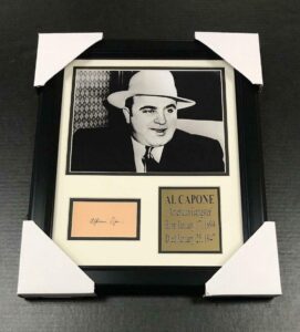 al capone ganster autographed cut signature facsimile framed 8x10 photo