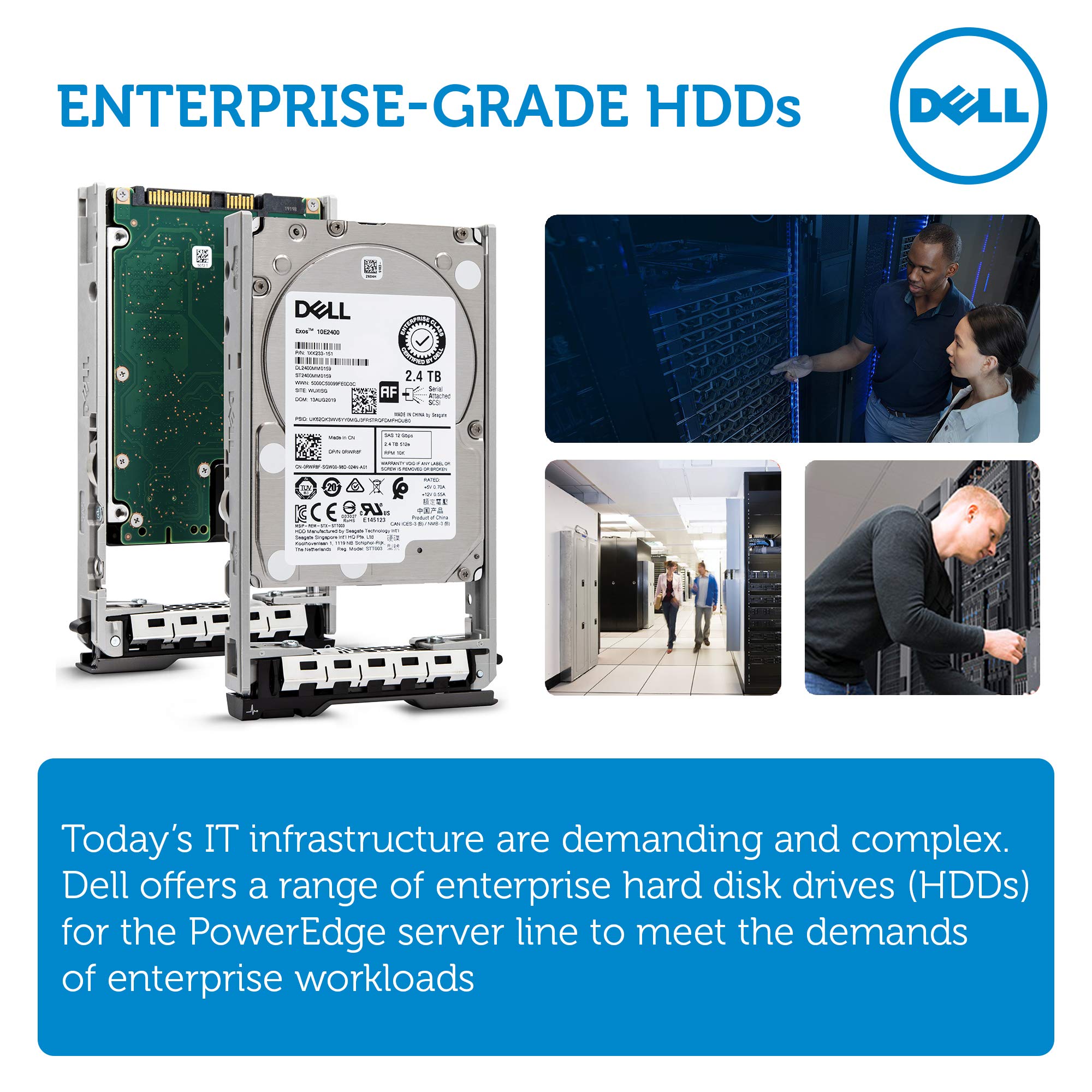 Dell 400-AUQX 2.4TB 10K SAS 2.5-Inch PowerEdge Enterprise Hard Drive in 13G Tray Bundle with Compatily Screwdriver Compatible with 400-AVBX W9MNK R720 R730 R630