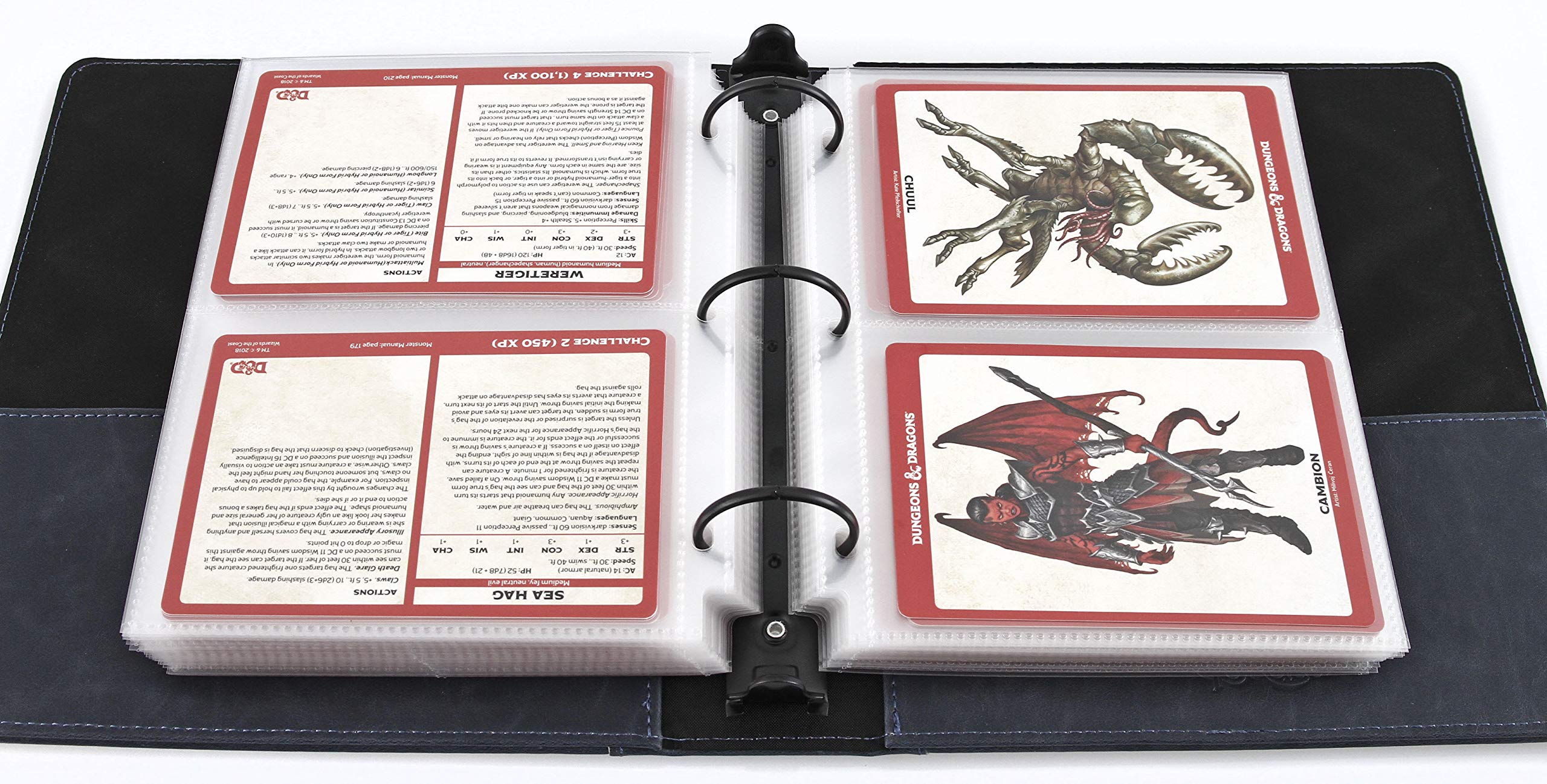 Forged Dice Co. 2 Pocket Pages Pack of 30-3.75" x 5.25" Pocket - 6" x 8" Page Size - Fits Mini Binder 3 Ring Binders Planners and Monster Card Binder - Holds Monster Cards 3.5x5 Index Cards Coupons