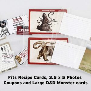 Forged Dice Co. 2 Pocket Pages Pack of 30-3.75" x 5.25" Pocket - 6" x 8" Page Size - Fits Mini Binder 3 Ring Binders Planners and Monster Card Binder - Holds Monster Cards 3.5x5 Index Cards Coupons