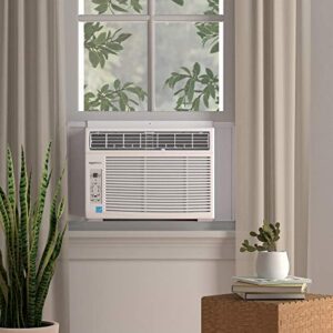 Amazon Basics Window Mounted Air Conditioner with Remote Cools 250 Square Feet, 6000 BTU, White