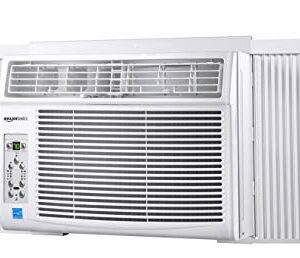 Amazon Basics Window Mounted Air Conditioner with Remote Cools 250 Square Feet, 6000 BTU, White