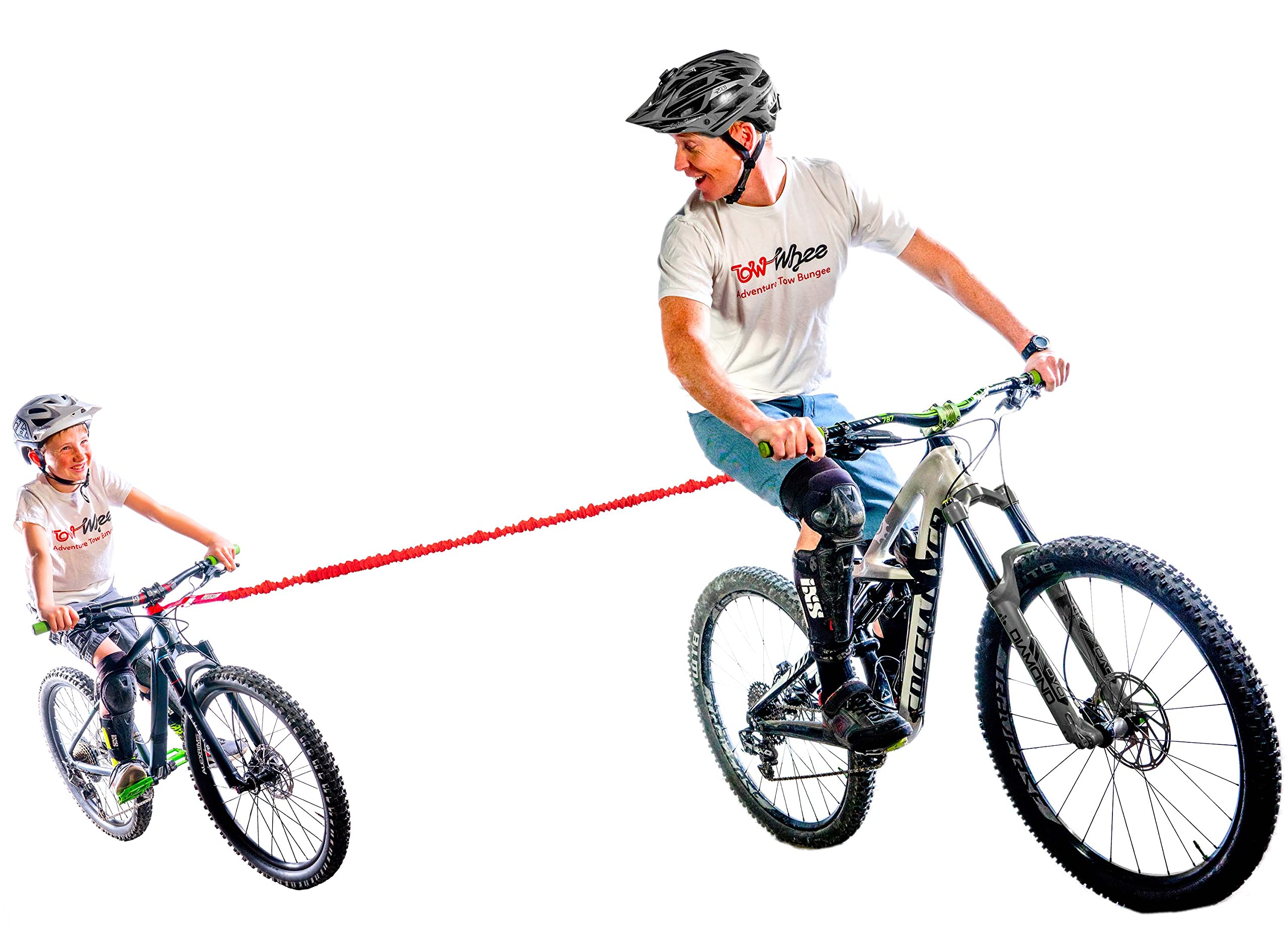 TowWhee - The Original Bike Bungee Tow Rope for Kids | MTB & Cycling Stretch Pull Strap for Riding Further with Your Child | Compatible with Any Bicycle