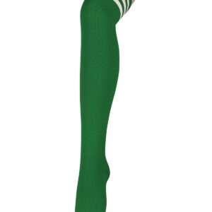 Century Star Women's Colorful Thigh High Socks Halloween Coplay Over the Knee Socks Cheerlead Costumes for Athletic Green White One size