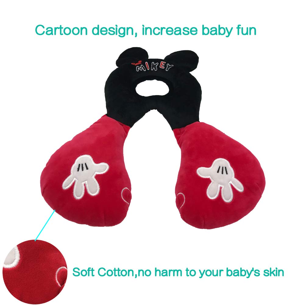 Travel Friend Head and Neck Support Pillow,Infant Comfortable Stroller Head Support Travel Cushion for Car Seat Fit for Baby 6-24Months