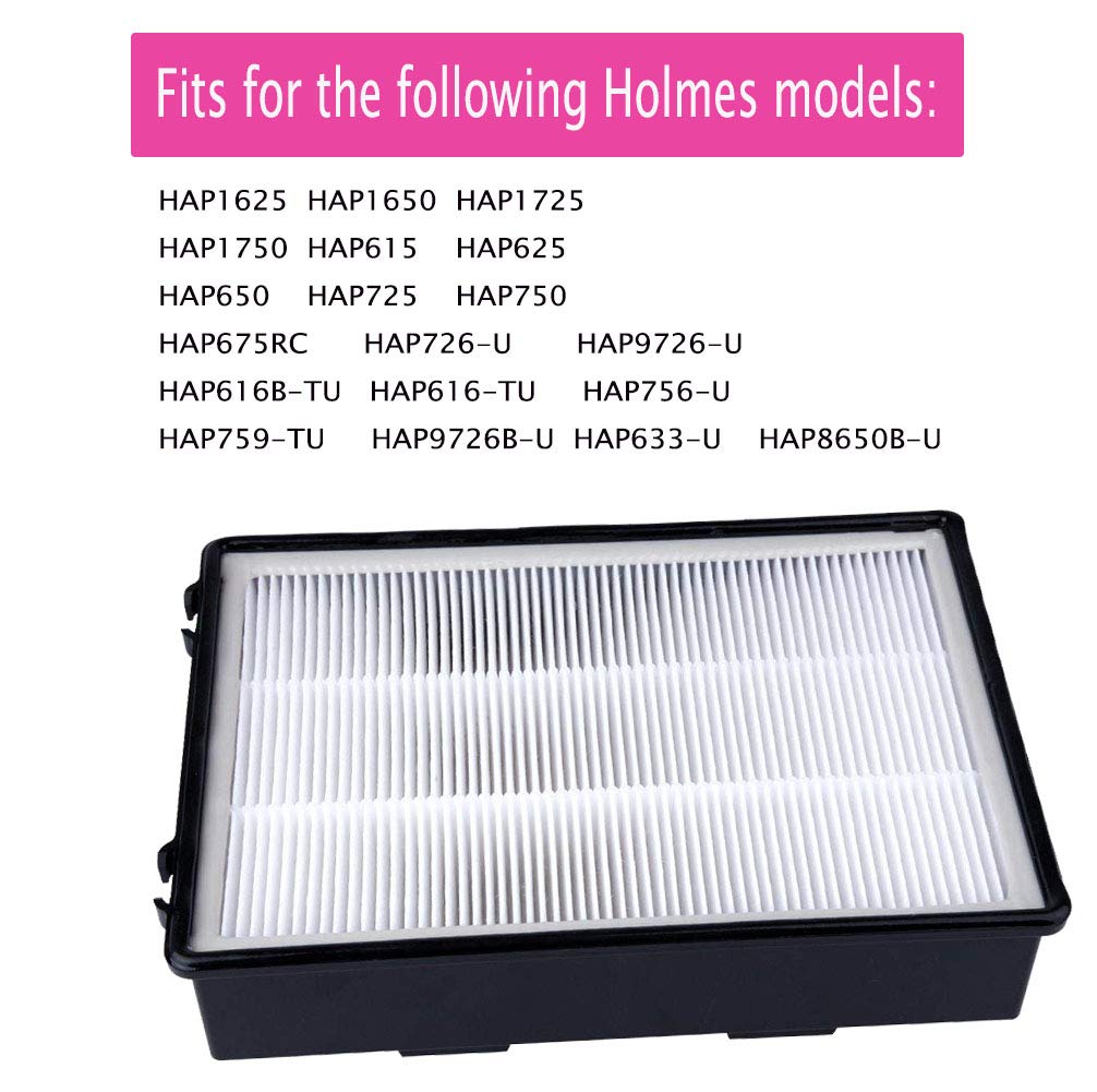 HAPF600 Filter for Holmes Air Purifier Filter B replace HAP726-U HAP1625 HAPF600D-U2 fits GE 106633 106643 106653 Models, Replacement Holmes HEPA Air Filter by TOPEMAI