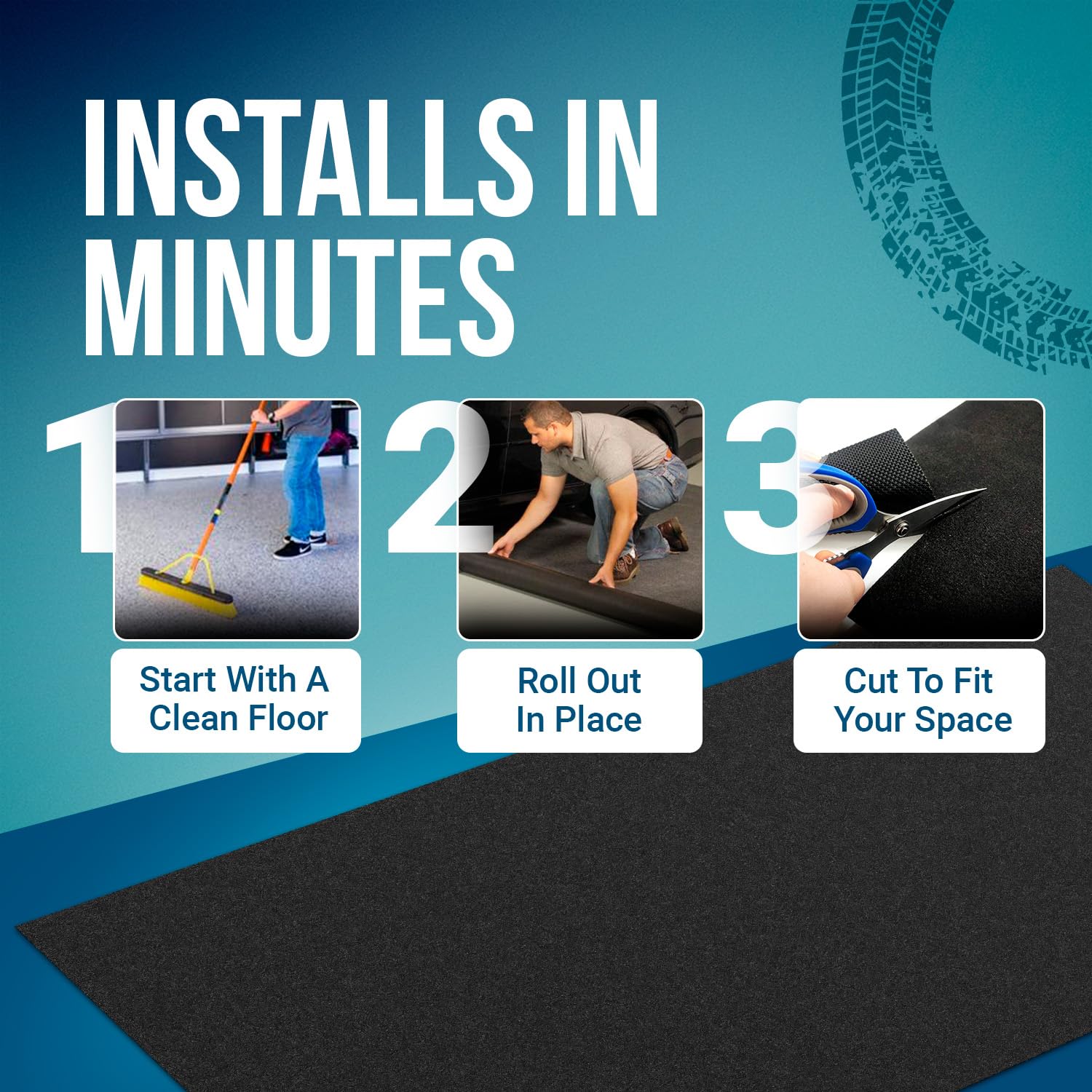 ITSOFT Absorbent Oil Spill Mat Garage Floor and Mechanic Pad 38" x 29" - Protects Floor from Spills, Drips, Splashes and Stains | Washable, Cut to Size, Non Slip and Waterproof Backing Layer