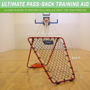 GoSports Basketball Rebounder with Adjustable Frame, Rubber Grip Feet and Sandbags - Portable Passback Training Aid