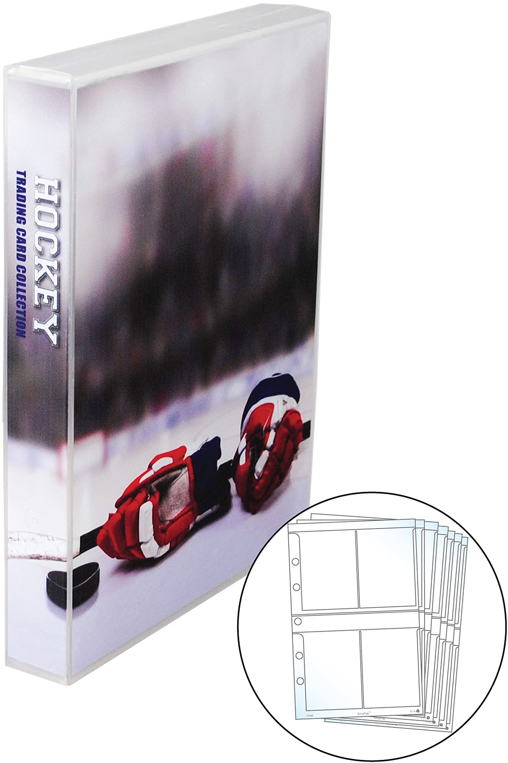 UniKeep Hockey Themed Mini Case for Collectible Trading Cards - Holds UP to 200 Cards