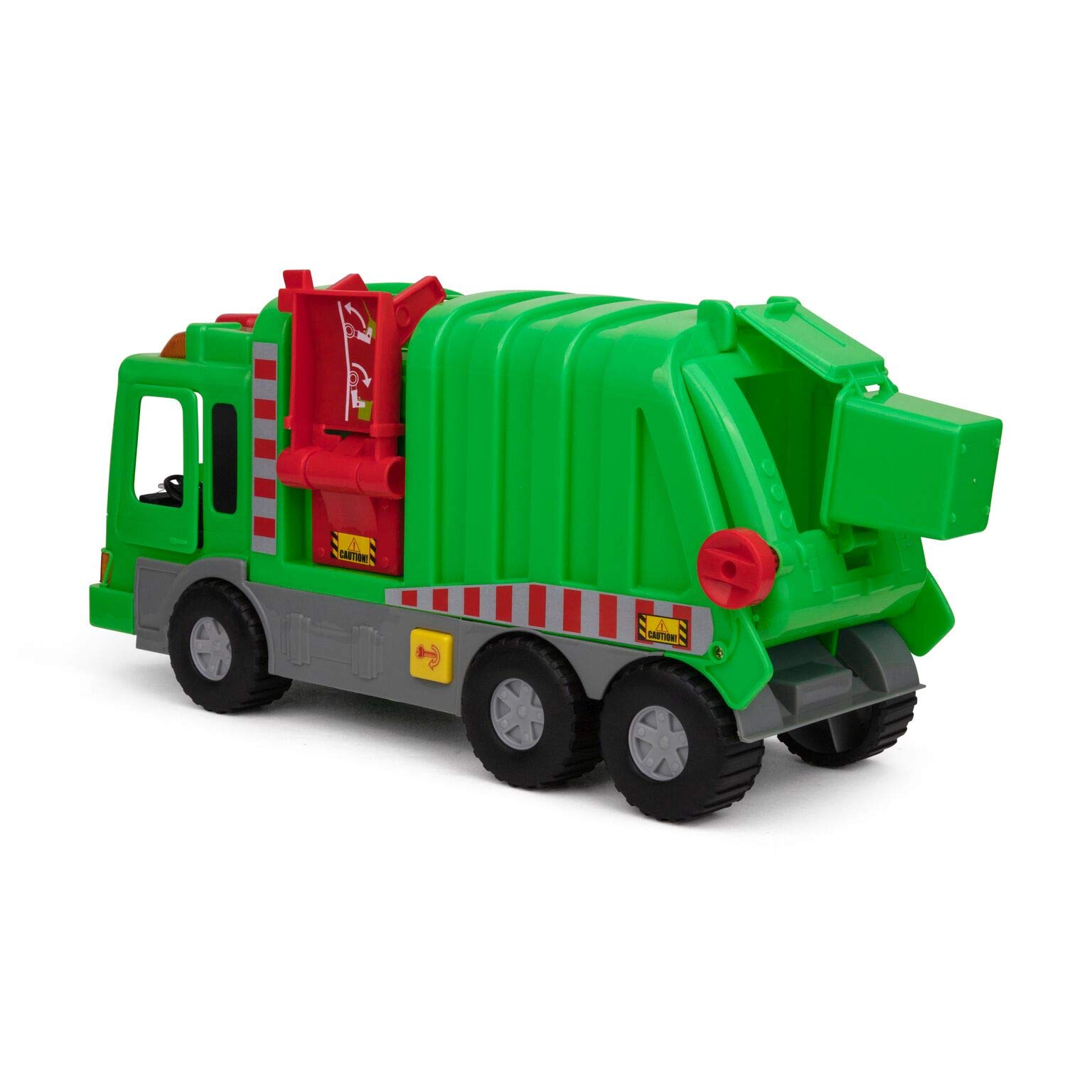 Playkidz Kids 15" Garbage Truck Toy with Lights, Sounds, and Manual Trash Lid, Interactive Early Learning Play for Kids, Indoor and Outdoor Safe, Heavy Duty Plastic