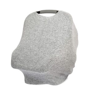 aden + anais snuggle knit 6-in-1 stretchy multi-use cover for car seat, nursing, cart, baby swing, high chair, infinity scarf, heather grey