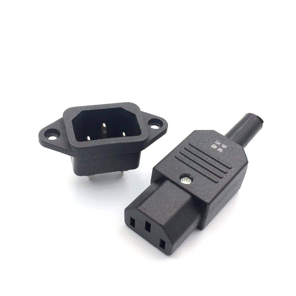 Full Set DC Plug&Jack 220V DC/AC Power Jack Terminal 3pin AC/DC Plug Power Connector Wire Connector Male to Female