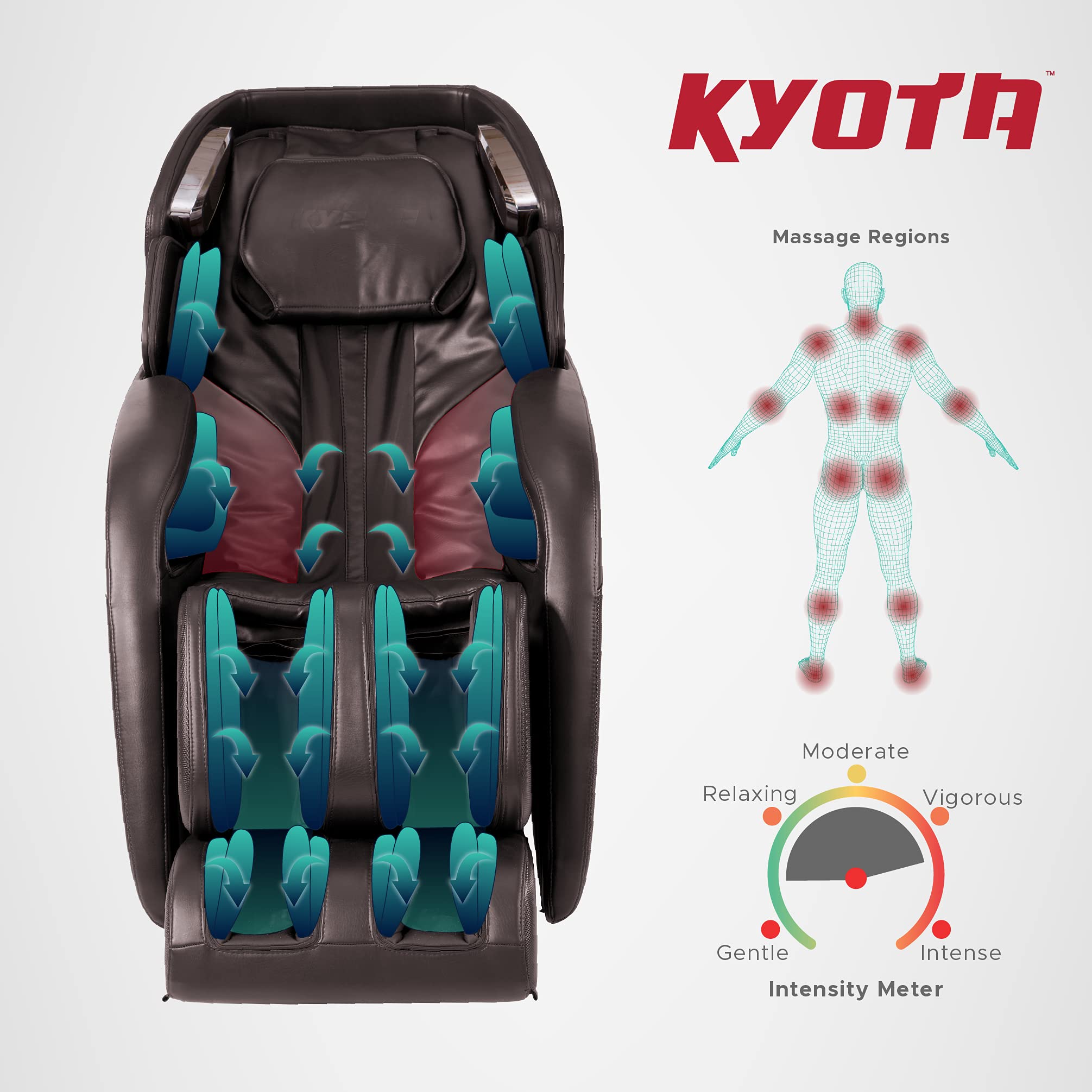 Kyota M673 Kenko 3D Zero Gravity Massage Chair (Brown), with Full-Body Massage, Extra Long Calf Reflexology Foot Rollers, Wireless Speakers, Massage Chairs Great for at-Home Therapy