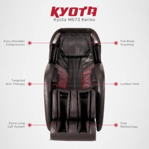 Kyota M673 Kenko 3D Zero Gravity Massage Chair (Brown), with Full-Body Massage, Extra Long Calf Reflexology Foot Rollers, Wireless Speakers, Massage Chairs Great for at-Home Therapy