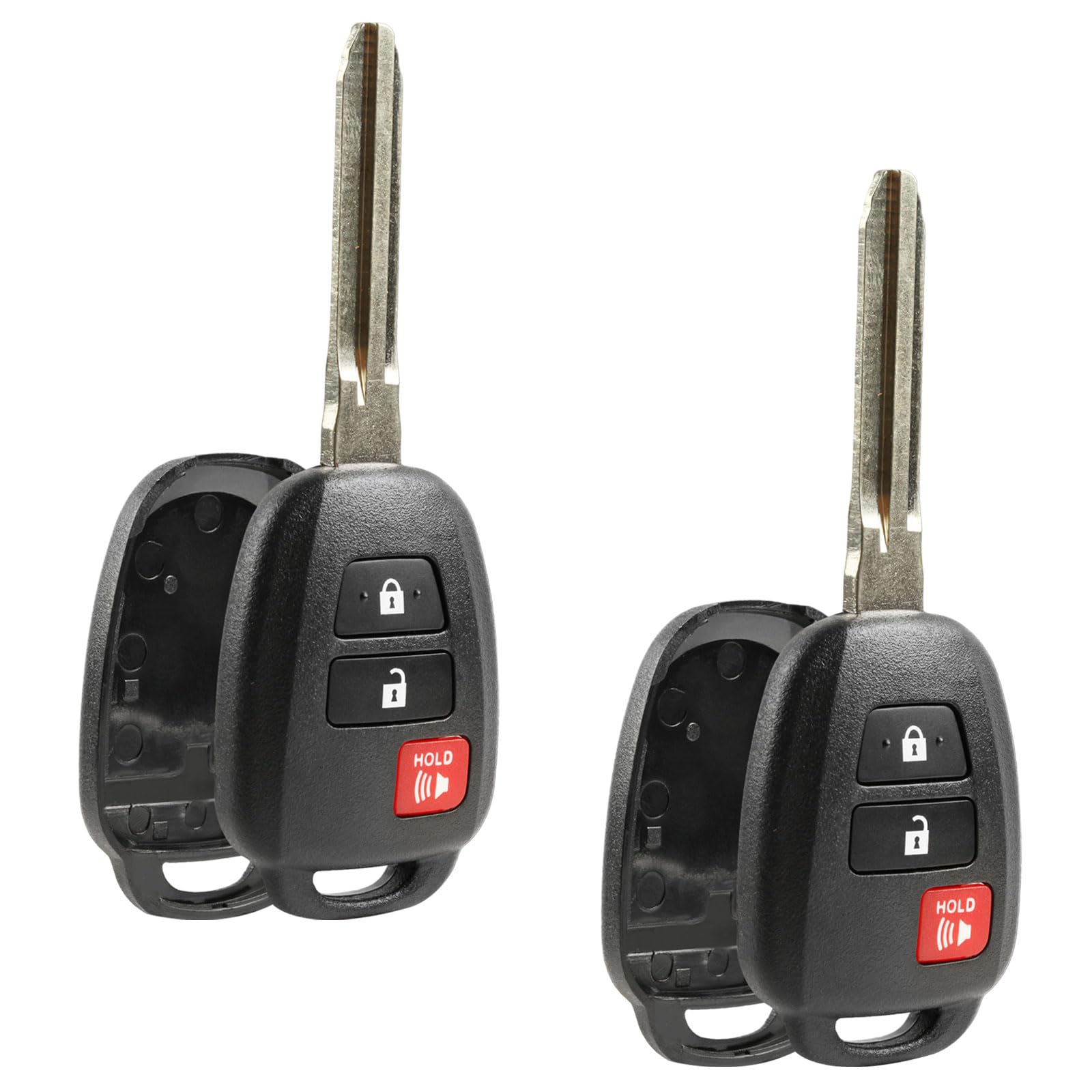 Key Fob Shell fits 2013-2016 Toyota Prius C Rav4 Keyless Entry Remote Case & Pad (HYQ12BDM), Set of 2