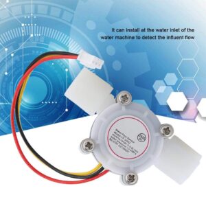 2PCS G1/4" Water Flow Sensor Switch Hall Effect Sensor Flowmeter Water Flow Counter Quick Connect Fluid Meter for Water Cooler Coffee Machine Drinking Fountain DC5V 0.153L/min