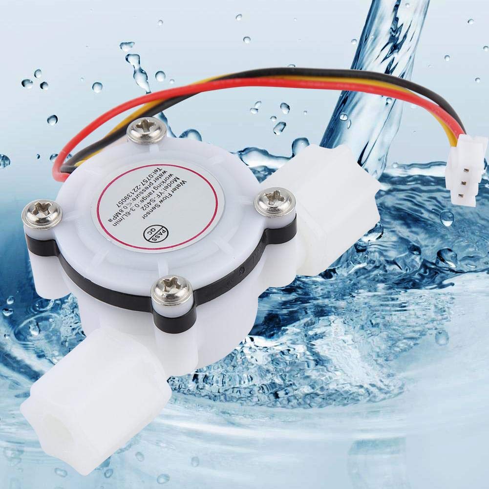 2PCS G1/4" Water Flow Sensor Switch Hall Effect Sensor Flowmeter Water Flow Counter Quick Connect Fluid Meter for Water Cooler Coffee Machine Drinking Fountain DC5V 0.153L/min