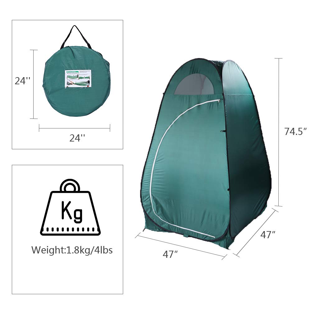 Volowoo Portable Outdoor Pop-up Toilet Dressing Fitting Room Privacy Shelter Tent Army Green