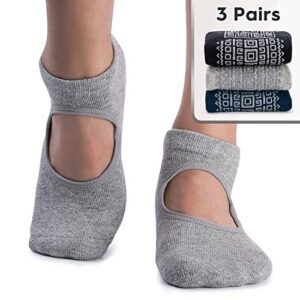 unenow Non Slip Grip Yoga Socks for Women with Cushion for Pilates, Barre, Dance