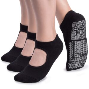 unenow non slip grip yoga socks for women with cushion for pilates, barre, dance