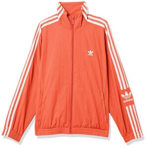 adidas originals women's lock up track top jacket, trace scarlet/white, 2xs