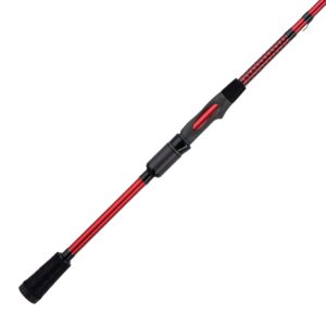 ugly stik 6’10” carbon spinning rod, one piece spinning rod, 6-10lb line rating, medium light rod power, fast action, 1/8-1/2 oz. lure rating